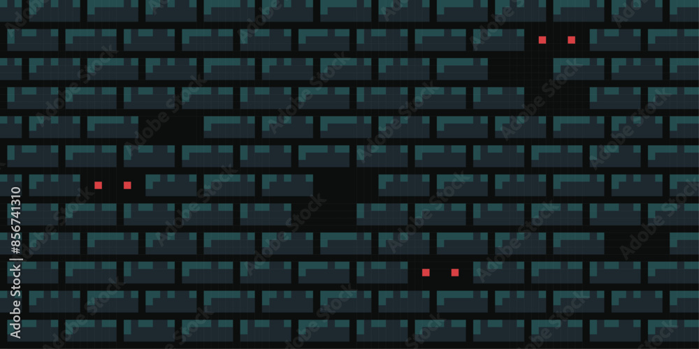 Dark, spooky brick wall pixel art background. Seamless stone tile ...