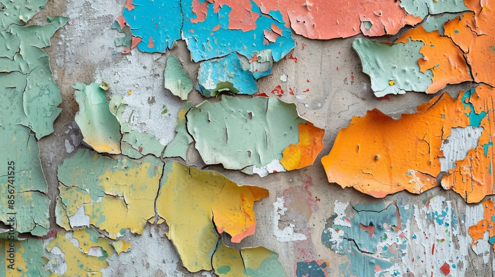 Peeling Paint Surface Revealing Multiple Colors for Artistic and ...