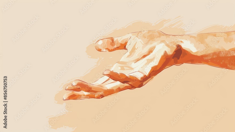 Hand-drawn digital illustration of hands - Artistic representation of ...
