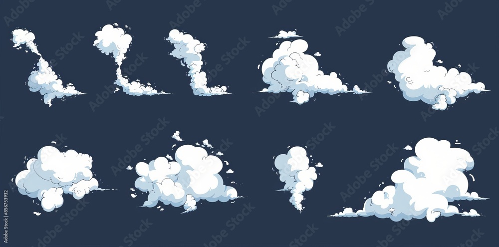In this cartoon smoke animation, we see an animated cloud explosion ...
