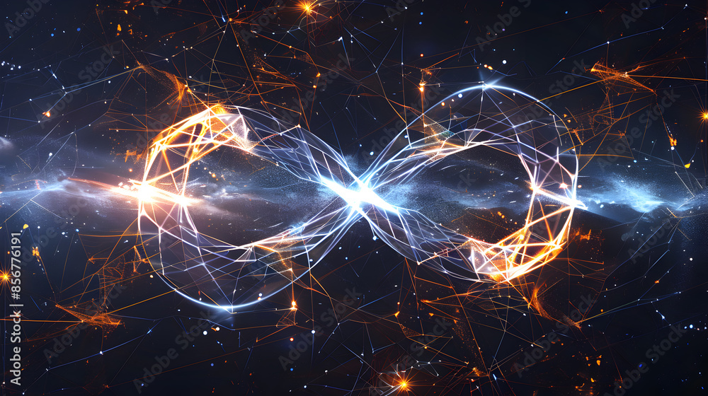 Abstract image featuring a star and infinity symbol intertwined in a ...
