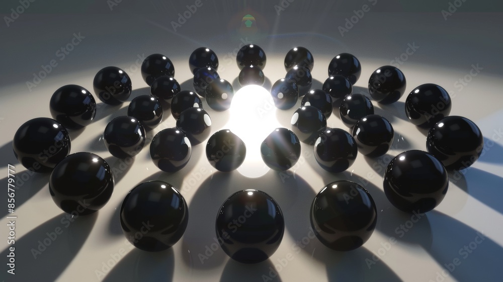 Objects gather around central light, drawn by shadows. Collaboration ...