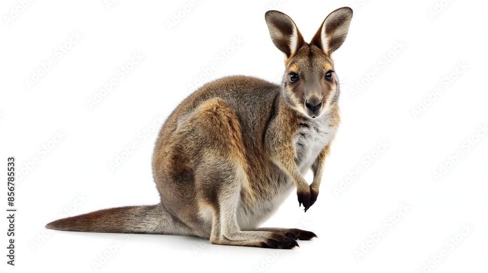 2. Design an isolated image of a wallaby in its entirety, emphasizing ...