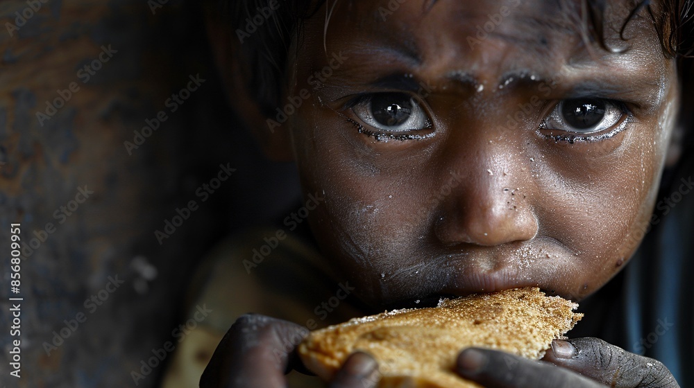 An ultra-sharp and clear image of a child with a sad expression ...
