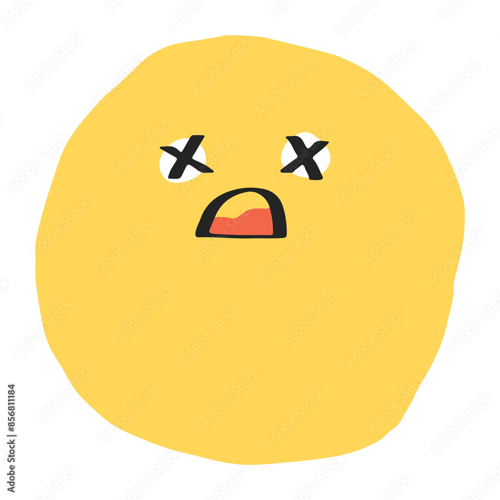 PNG knocked-out face sticker cute doodle emoji icon Stock Illustration ...