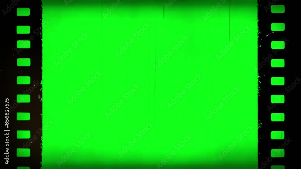 Realistic film grain frame with green background. Frames for overlays ...