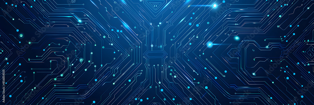 Abstract digital circuit board on technology blue background. Circuit ...