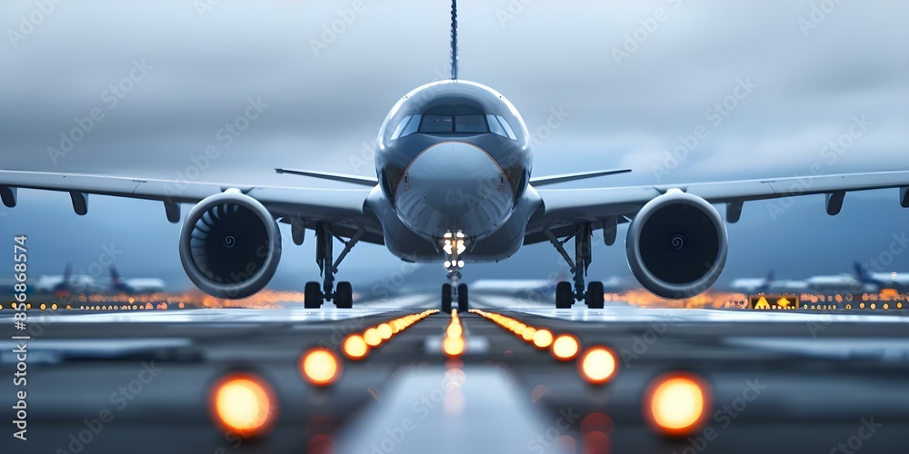 Ground crew signals guide aircraft ensuring safe communication between ...