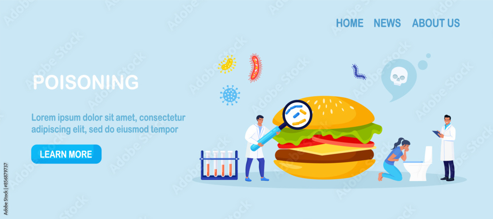 Woman with symptoms of food poisoning is holding a sick stomach. Nausea ...