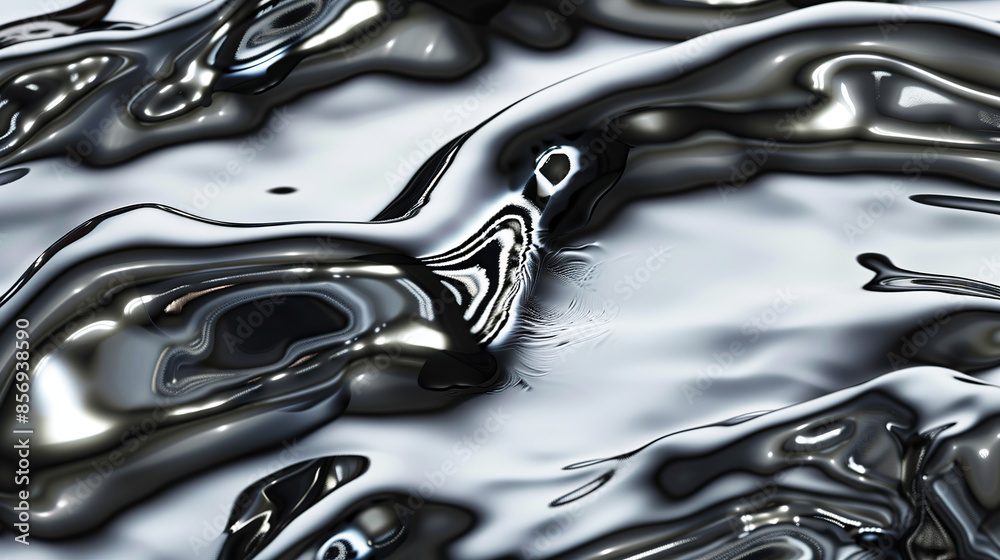 Abstract liquid metal background with reflective surface Stock ...