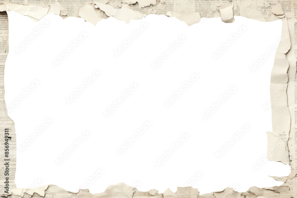 PNG Vintage newspaper border backgrounds text torn. Stock Illustration ...