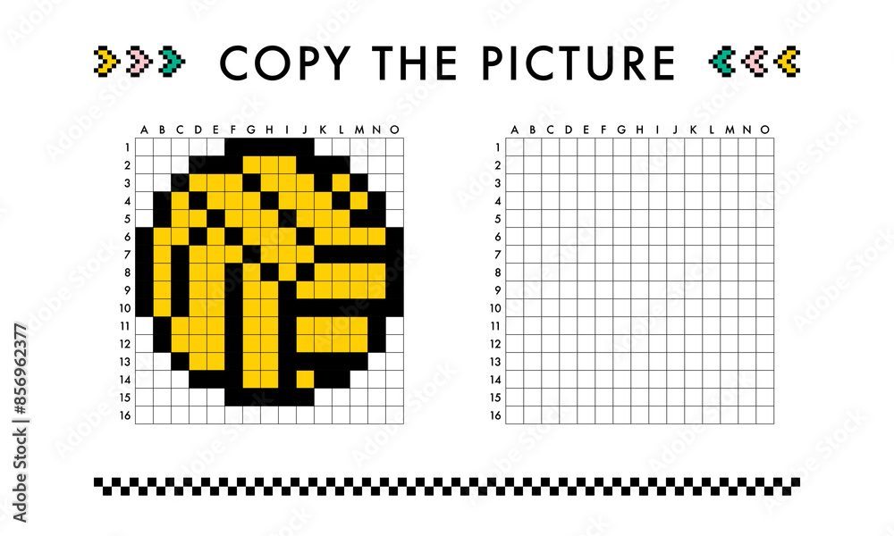 Copy the Volleyball ball picture game. Drawing with squares ...