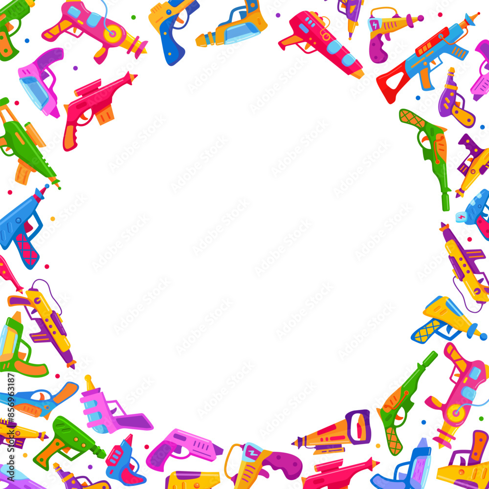 Round frame space blaster guns.Laser handguns weapon.Blaster kid toy ...