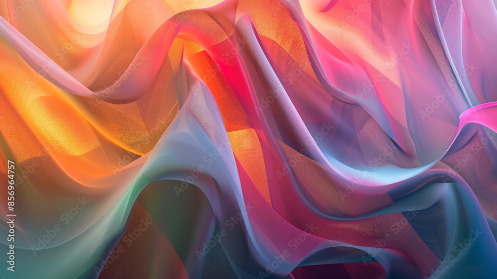 Digital depiction of a curved continuum with ethereal, shifting colors ...