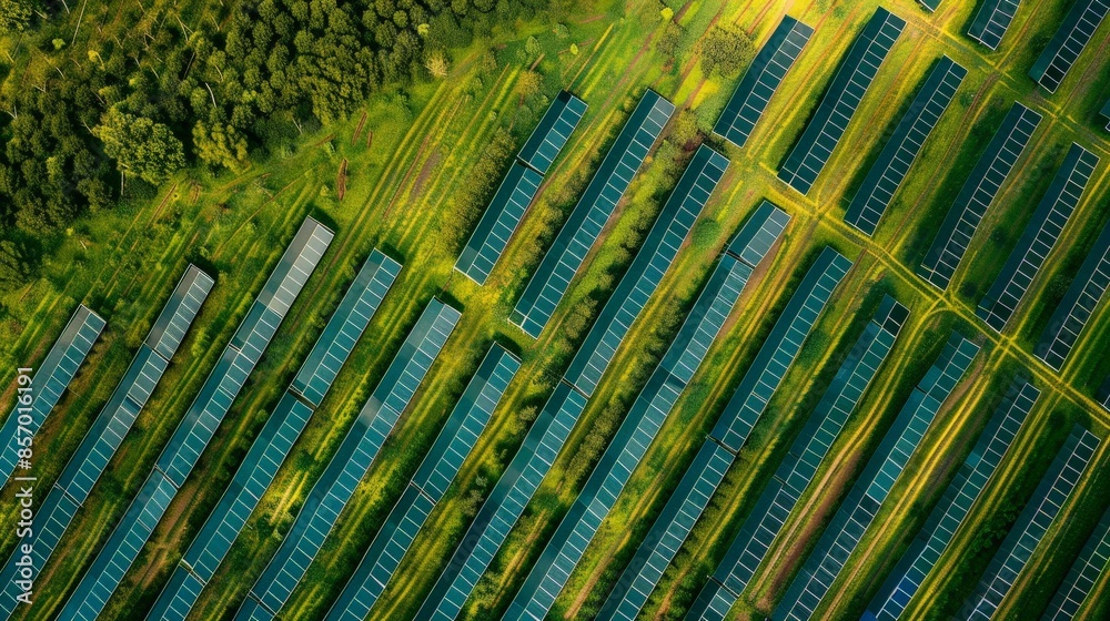 Solar farms sprawl across the landscape, their shimmering arrays of ...