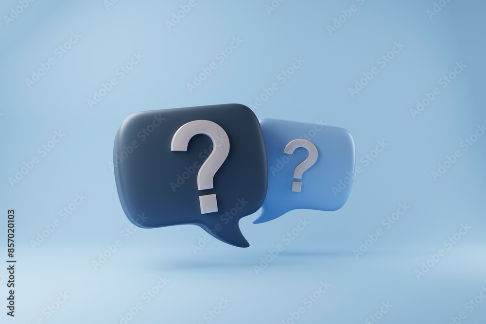 3D rendering A question mark floated in the air. Question ideas that ...