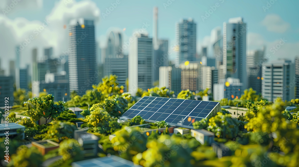 solar power, solar power city with solar panels on every rooftop ...