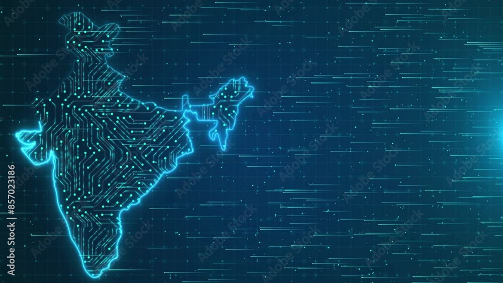 Vídeo do Stock: Map of Digital India Country Digital India Concept ...