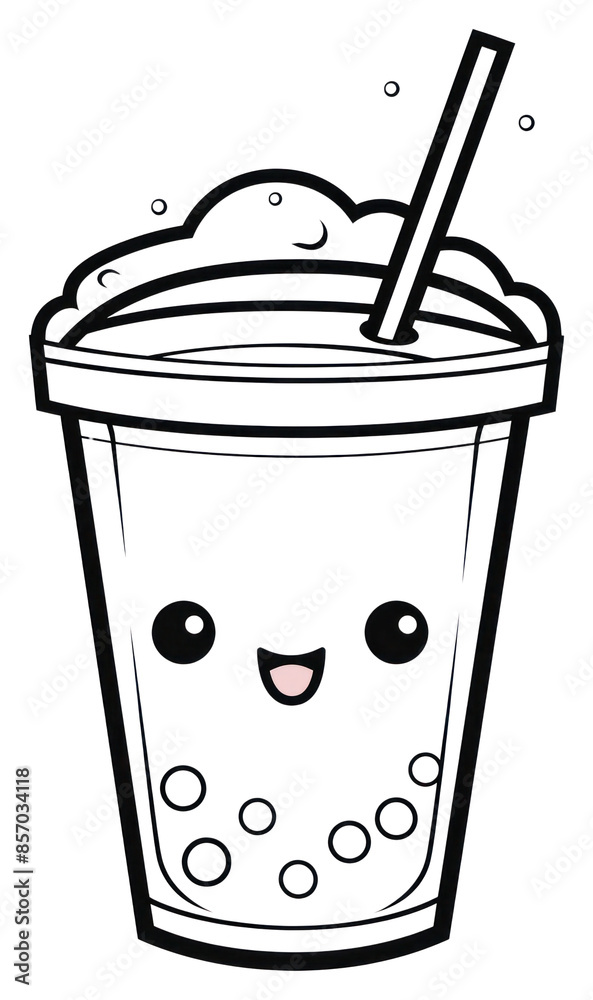 PNG Boba tea drawing cartoon drink Stock Illustration | Adobe Stock