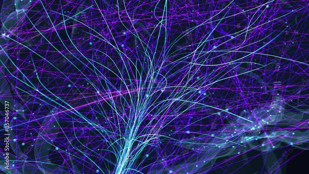 3D VFX Animation of an AI Neural Network Within a Brain, Data Flow and ...