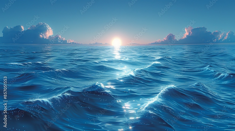 The surface of a vast, alien ocean ripples with the movements of ...
