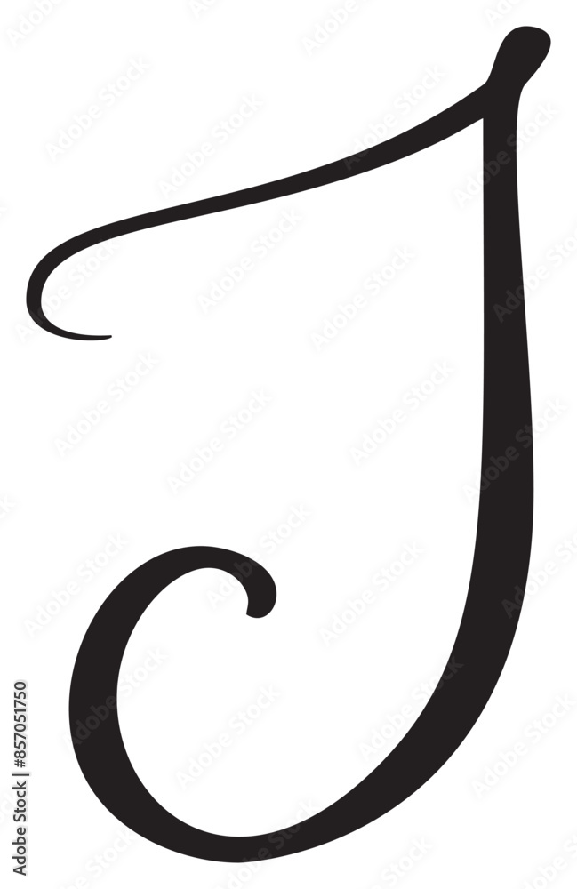 Hand drawn vector calligraphy letter I. Script capital font logo ...