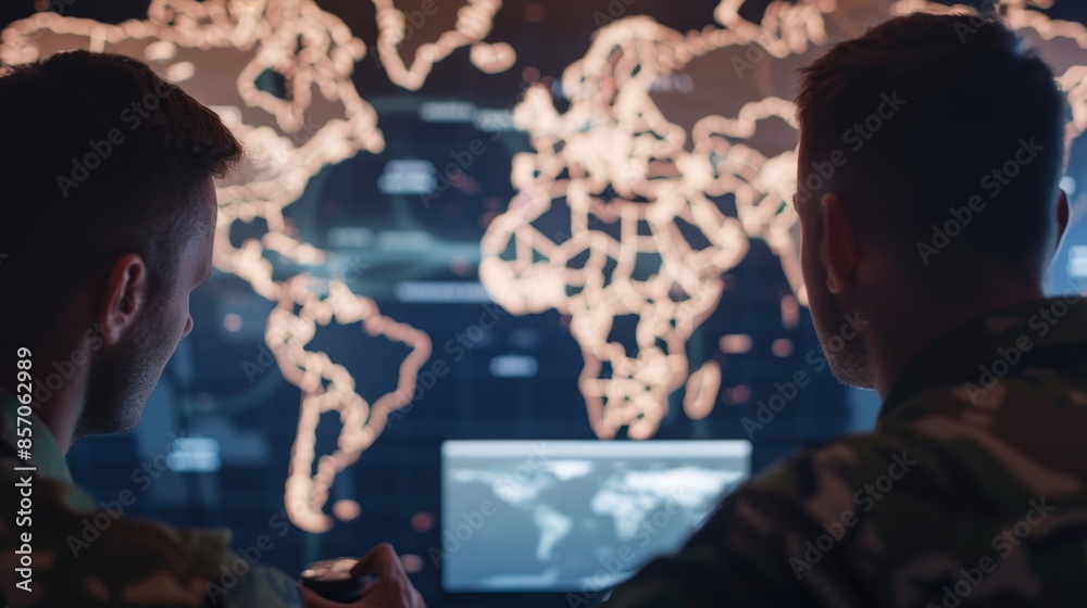 Military strategists use digital maps for global war planning, theaters ...