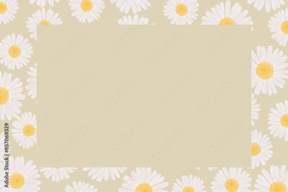 Flag of Denmark with national flowers white daisy emblem background ...