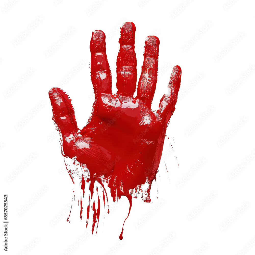 A realistic, bloody handprint on a transparent background. Perfect for ...