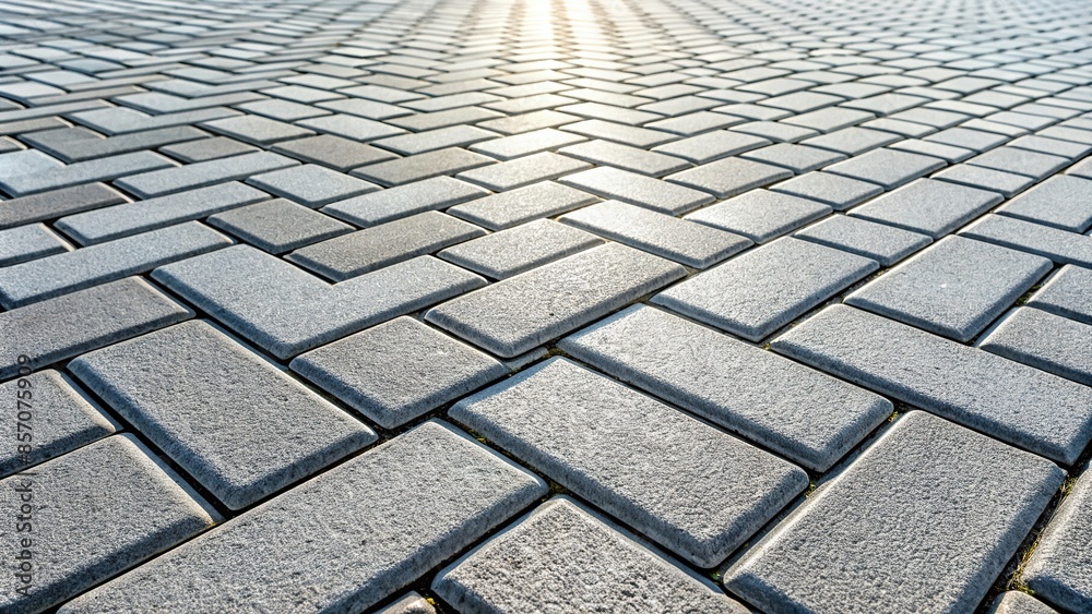 Interlocking concrete paver tiles in clean perspective view ...