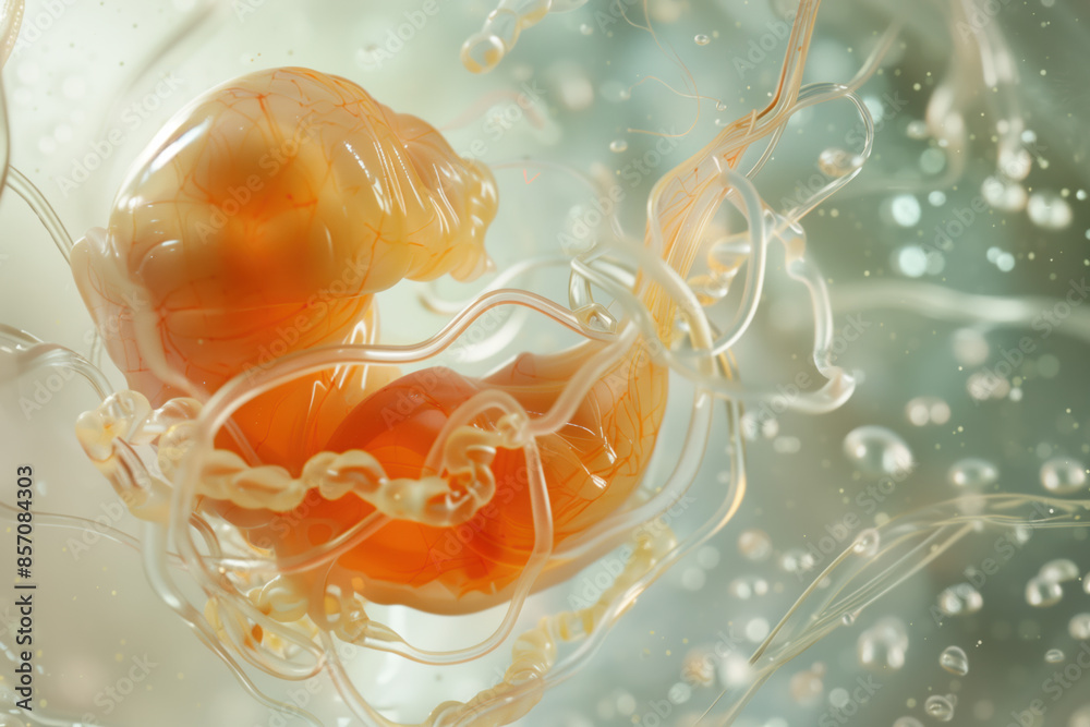 Life's First Connection: Close-Up of Pulsating Umbilical Cord Linking ...