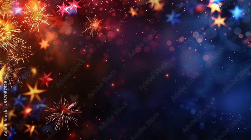 American flag colors and fireworks mockup background Stock Illustration ...