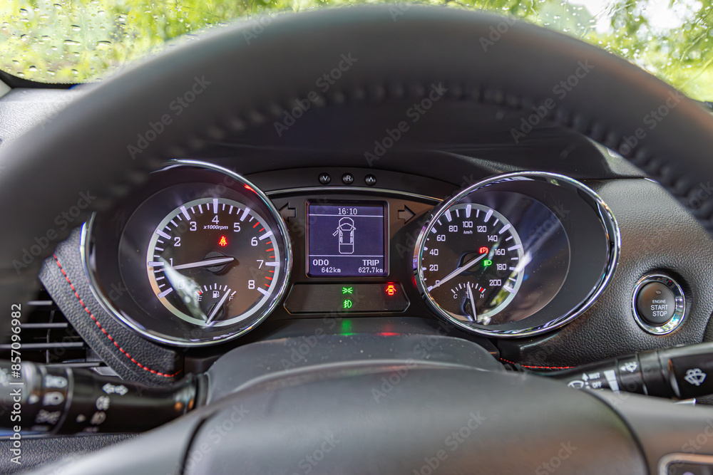 Moscow, Russia - June 2024: Blue pickup truck in the forest. sollers ...