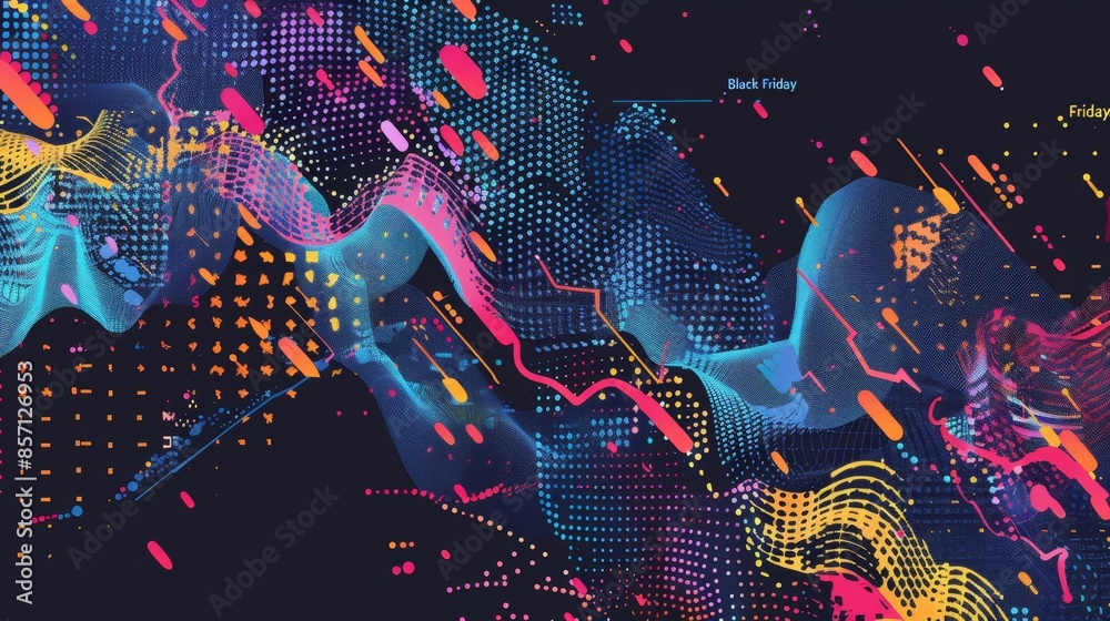 Navy blue to black gradient with pixelated patterns Black Friday in ...