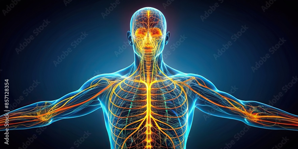 ภาพประกอบสต็อก of human nervous system representing mental health ...