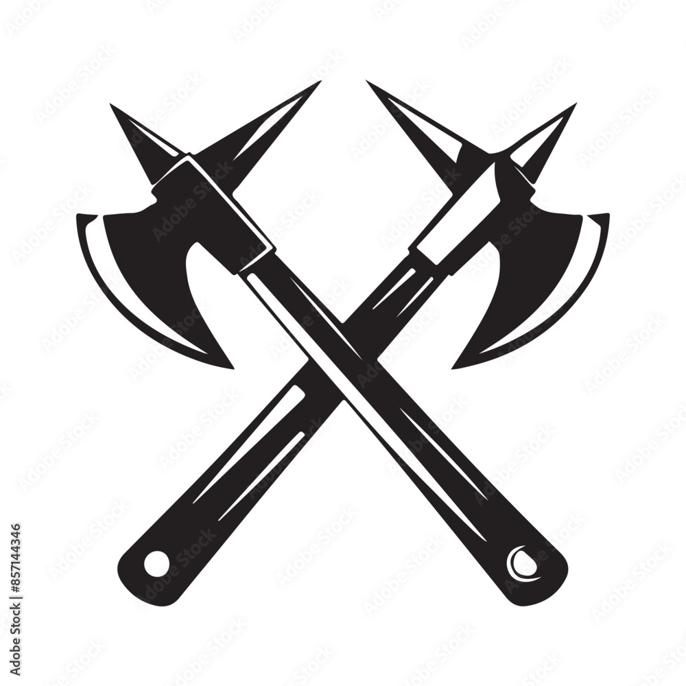 Two crossed axes logo elements black and white Vector Image vector de ...