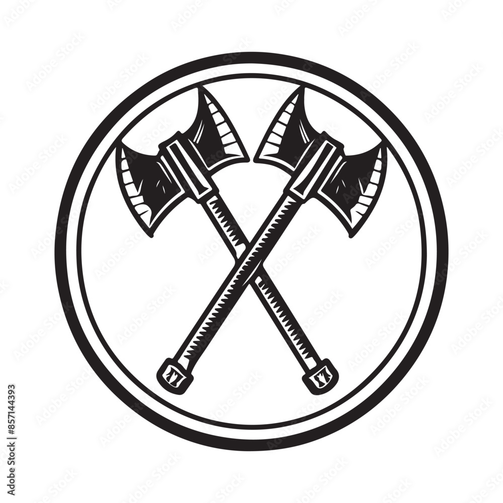 Two crossed axes logo elements black and white Vector Image Stock ...