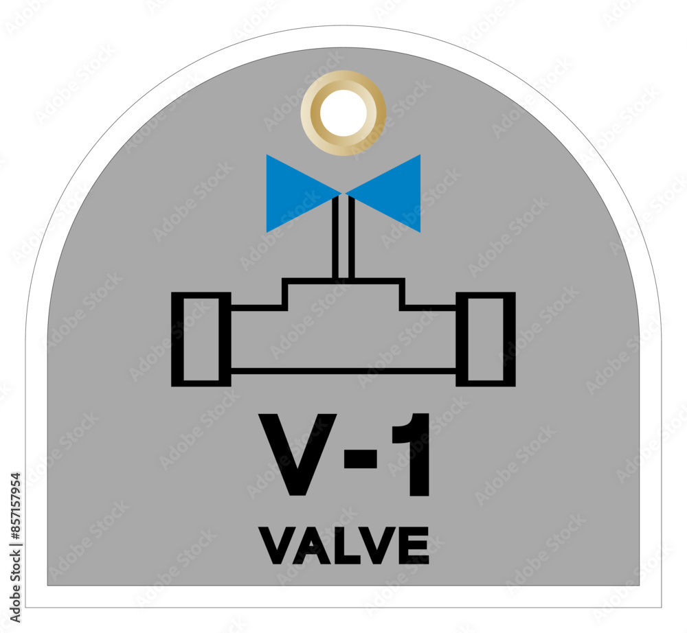 V-1 Valve Isolation Point Tag Label Symbol Sign, Vector Illustration ...
