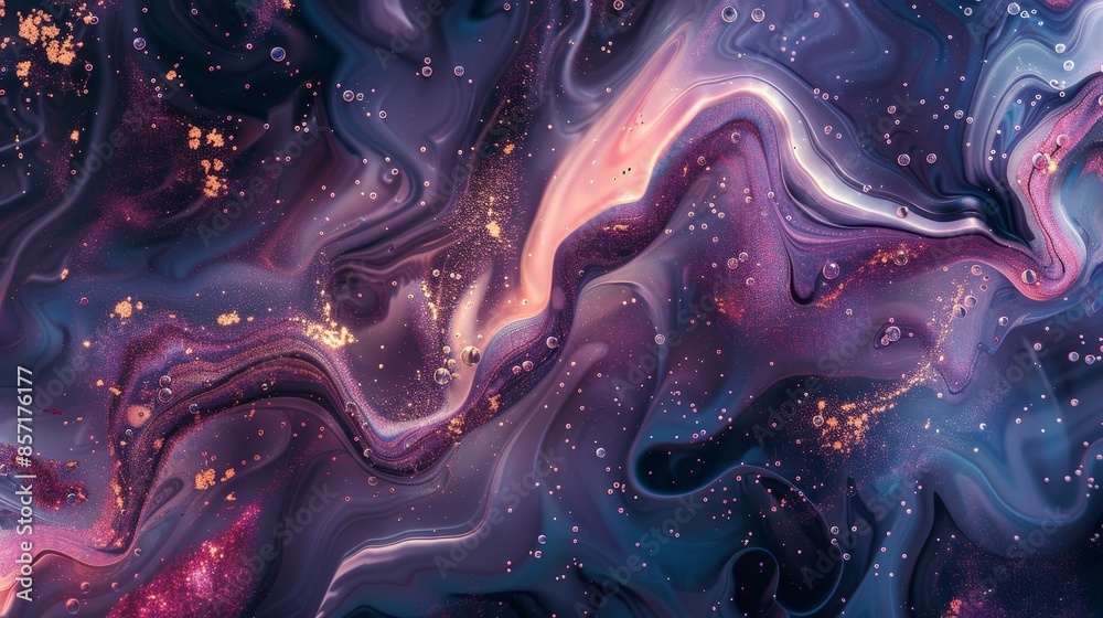 Abstract wallpaper with flowing textures and metallic sparkles moody ...