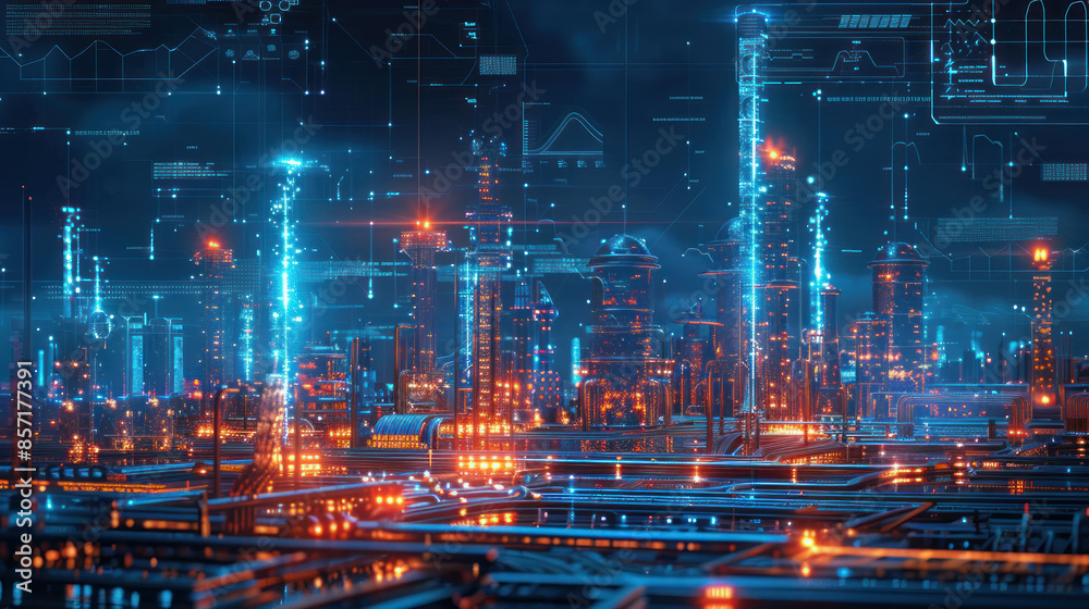 oil and gas or industrial pipeline and tank factory industrial area for ...