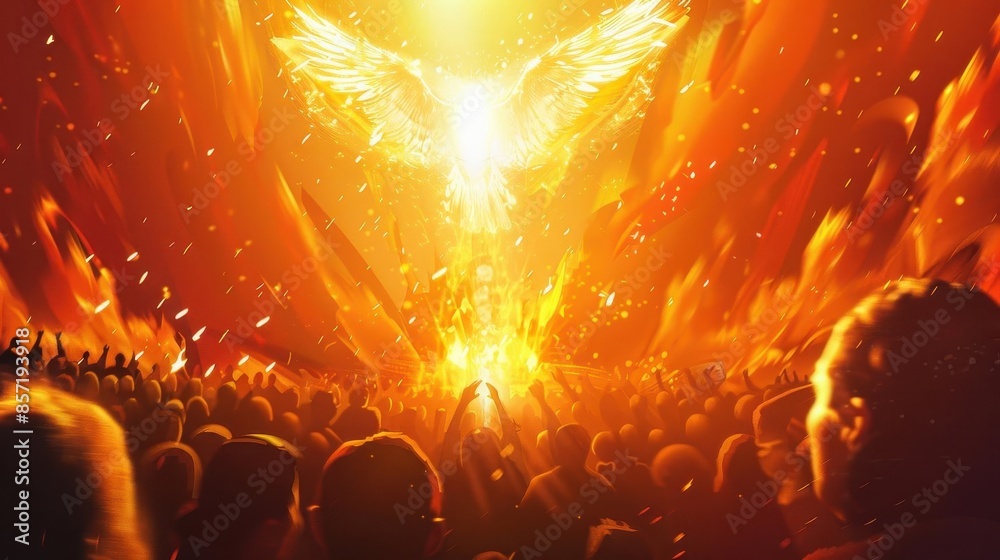 holy spirit descending as tongues of fire on pentecost sunday digital ...