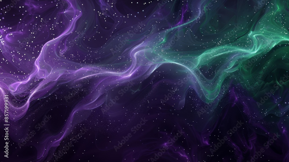 Vibrant background deep purple emerald green gradient shimmering star ...