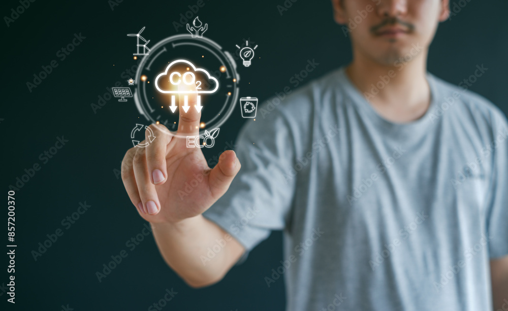 Concept of Reduce greenhouse gas emission for climate change,Green ...