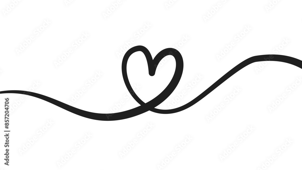 lineart drawing heart background. line art love sign. simple heart line ...