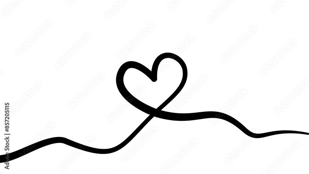 lineart drawing heart background. line art love sign. simple heart line ...