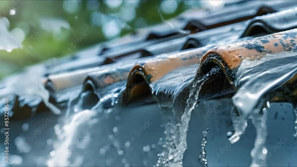 Rainwater flows down the roof. Concept Fluid Dynamics, Architectural ...