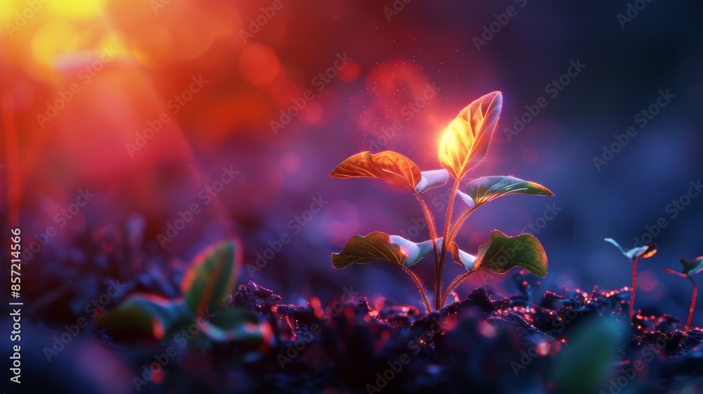 An evocative image of a seedling sprouting from the depths of a soul ...