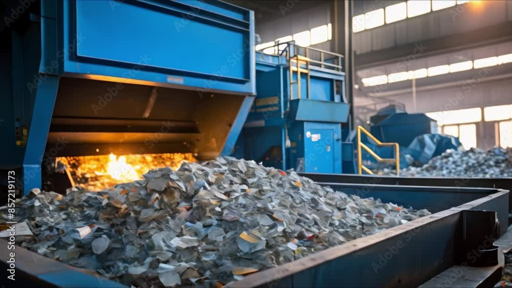Processing Plastic Scrap: A Recycling Plant Sorting and Processing ...