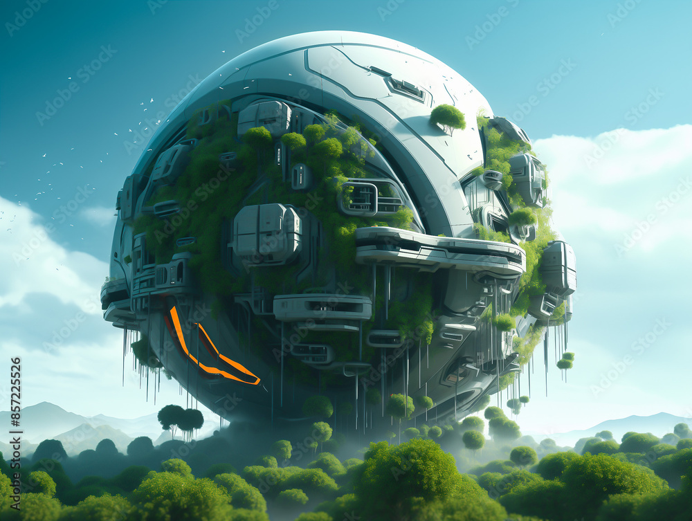 Sustainable Industrial District, Green Autonomous Factory, Futuristic ...