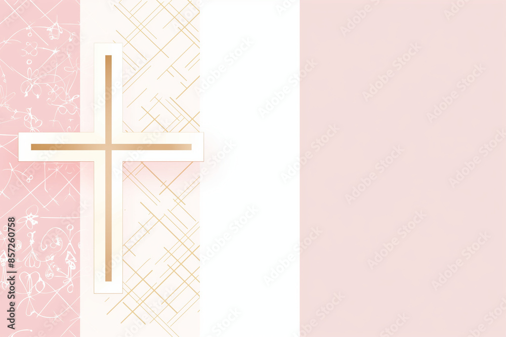 Pink and gold abstract background with cross symbol. Concept of faith ...